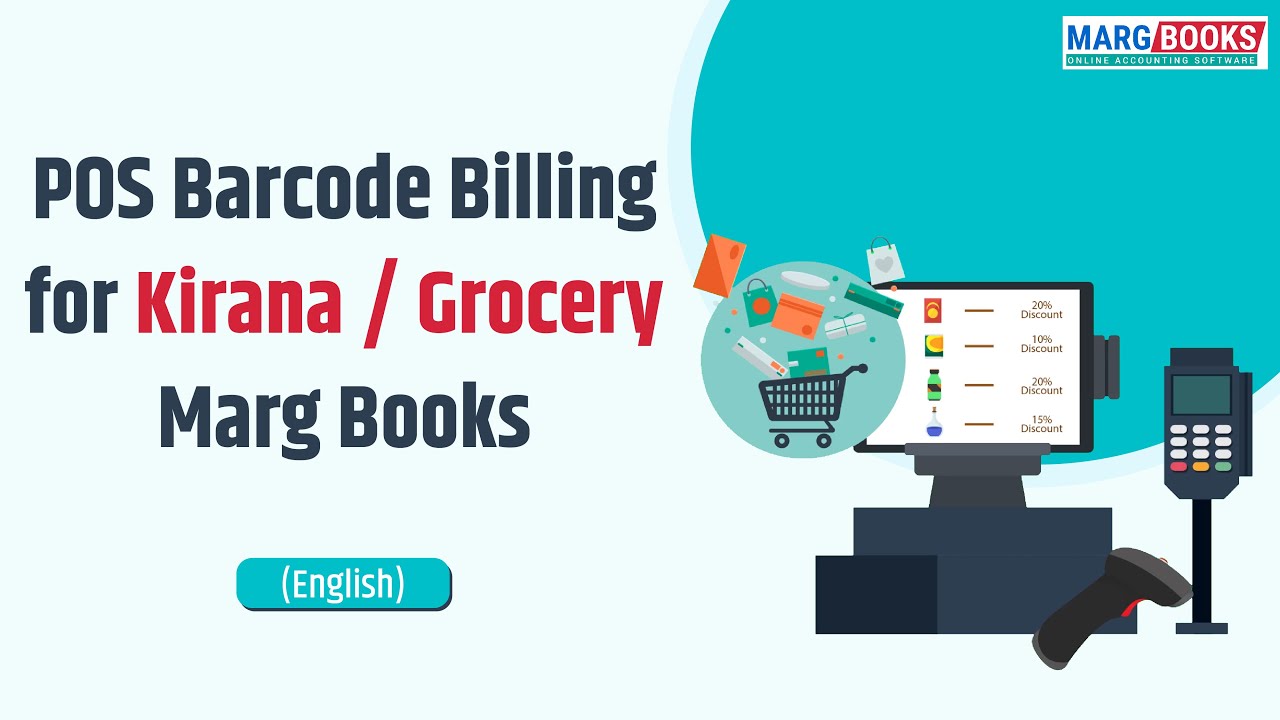 POS Barcode Billing for Kirana/Grocery Marg Books[English] | ONLINE Accounting Software - YouTube