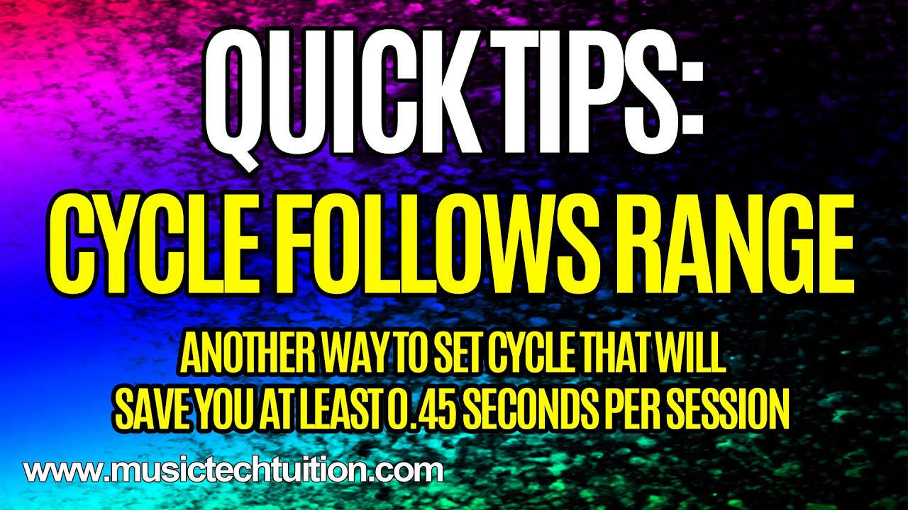 Quick Tips: Cycle Follows Range Selection - YouTube