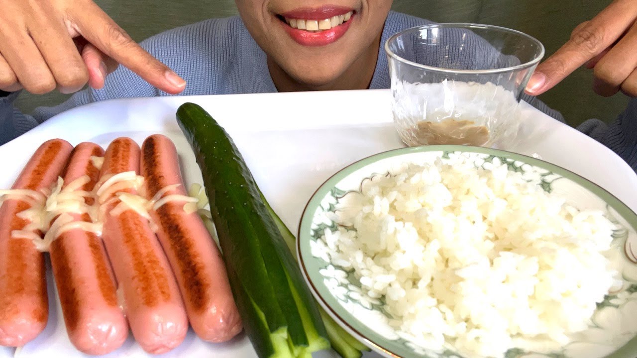 ASMR ソーセージ魚味||ASMR MAKAN SOSIS PANGGANG RASA IKAN||ASMR EATING SAUSAGE FISH[mukbang,eating ...