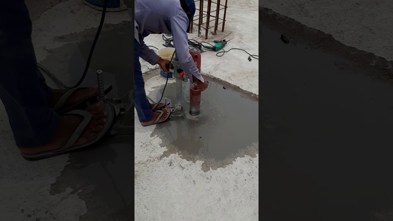 Core cutting of R.c.c concrete slab - YouTube