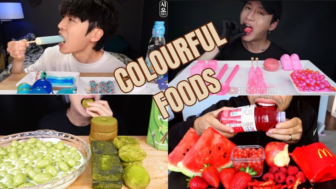 ASMR COLOURFUL FOOD compilation | @DeliciousSM #asmr #mukbang #colors # ...