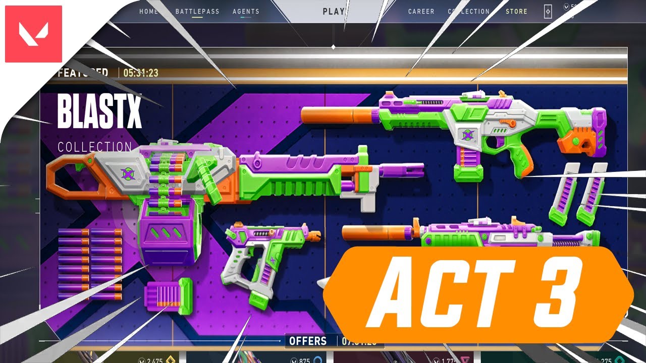 Valorant Item Shop NEW BLASTX SKIN AND SET! (Valorant Ignition) - YouTube