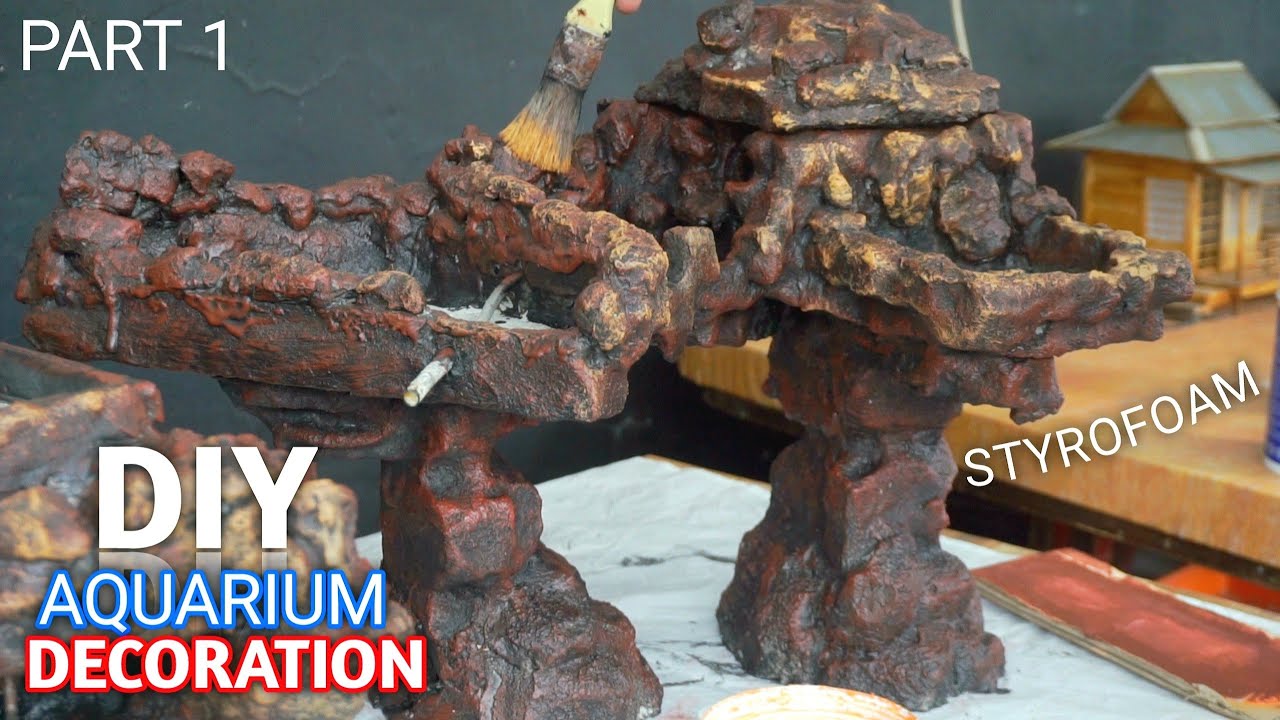 Making Aquarium Diorama Rock Cliff from Styrofoam (Part 1) - YouTube