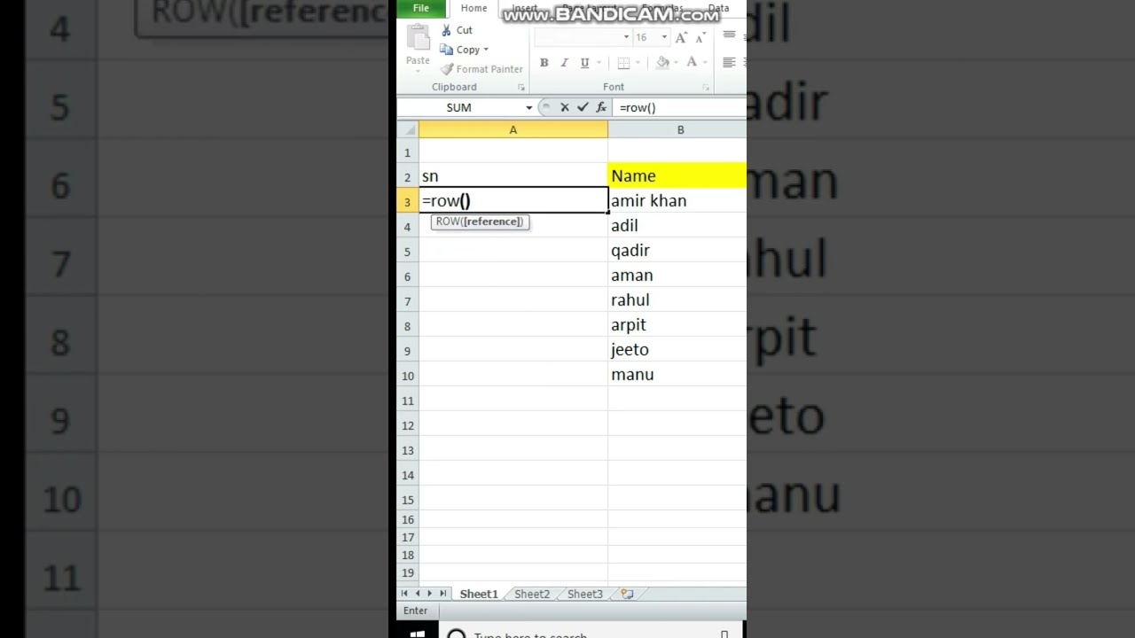 Automatically Update Row Number In Excel Best Tricks excel shorts Automatically Update Row Number In Excel Best Tricks excel shorts