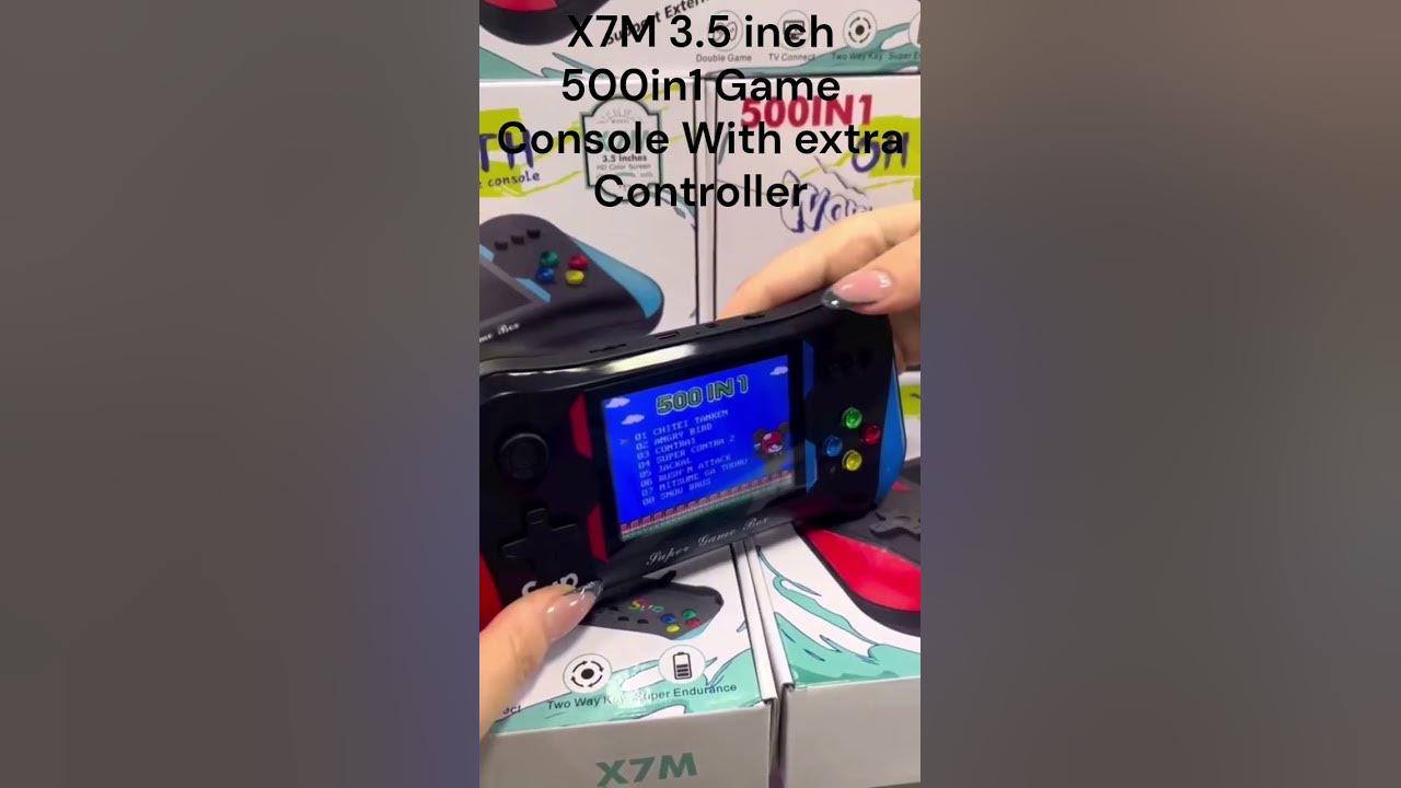 X7M Handheld Game Box Classic Built-in 500 Games Retro Console 3.5 Inch LCD Screen - YouTube