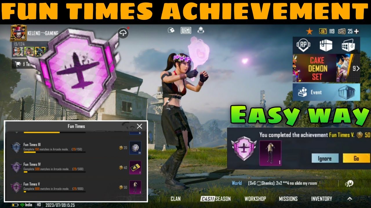 Easy Way To Complete Fun Times Achievement In Bgmi / Pubg 😱 How To ...