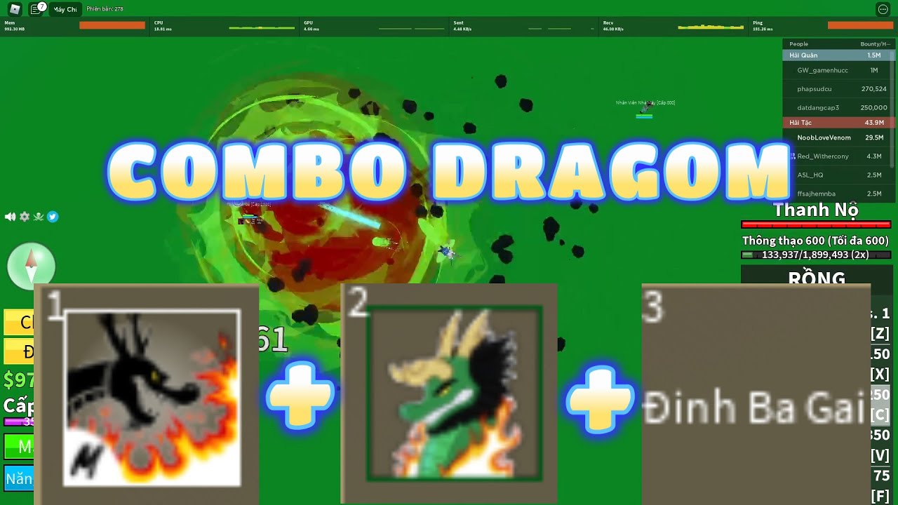 COMBO DRAGON HUNTING TO 30M BOUNTY | BLOX FRUIT - YouTube