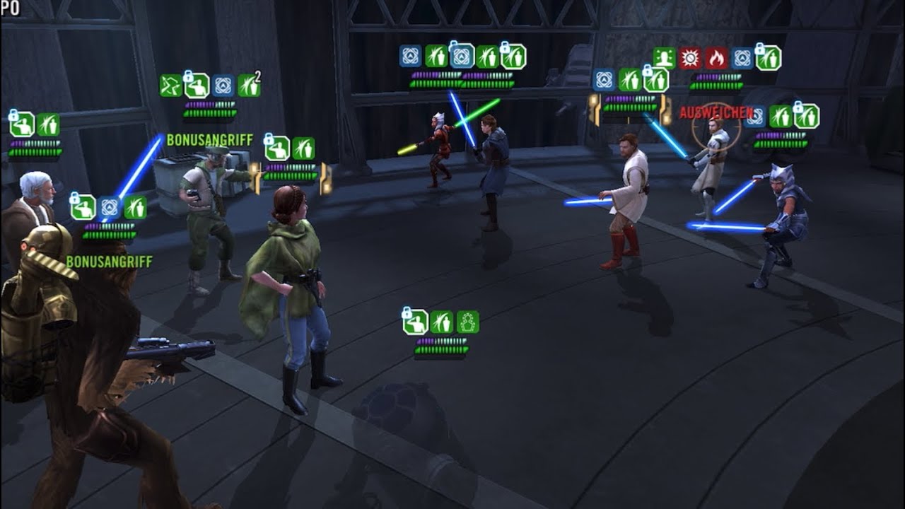 swgoh - GL Leia without Ultimate w/ Drogan-DC vs JMK - YouTube