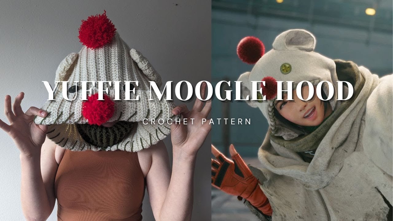 YUFFIE MOOGLE HOOD CROCHET PATTERN | Final Fantasy - YouTube