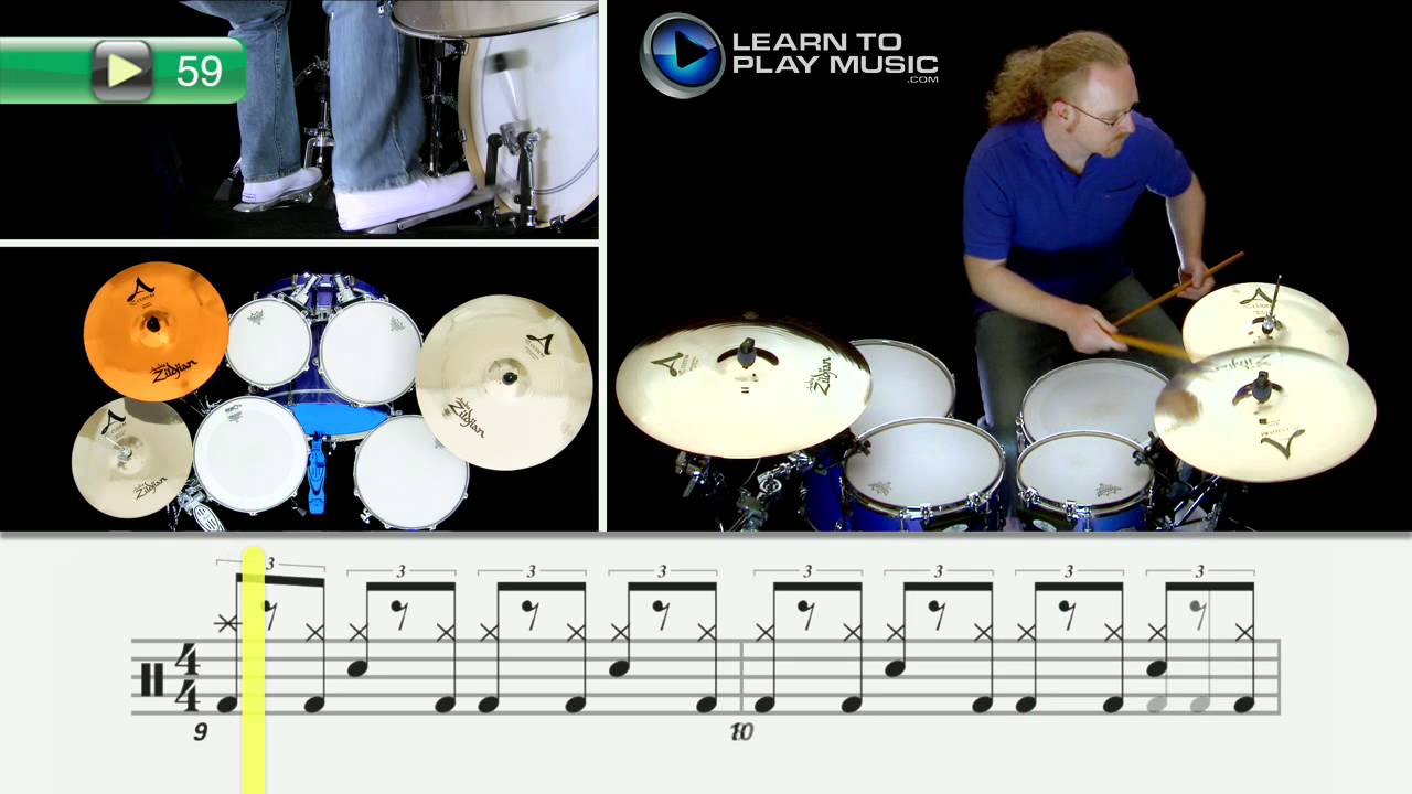 Ex059 How to Play Drums - Drum Lessons for Beginners - YouTube