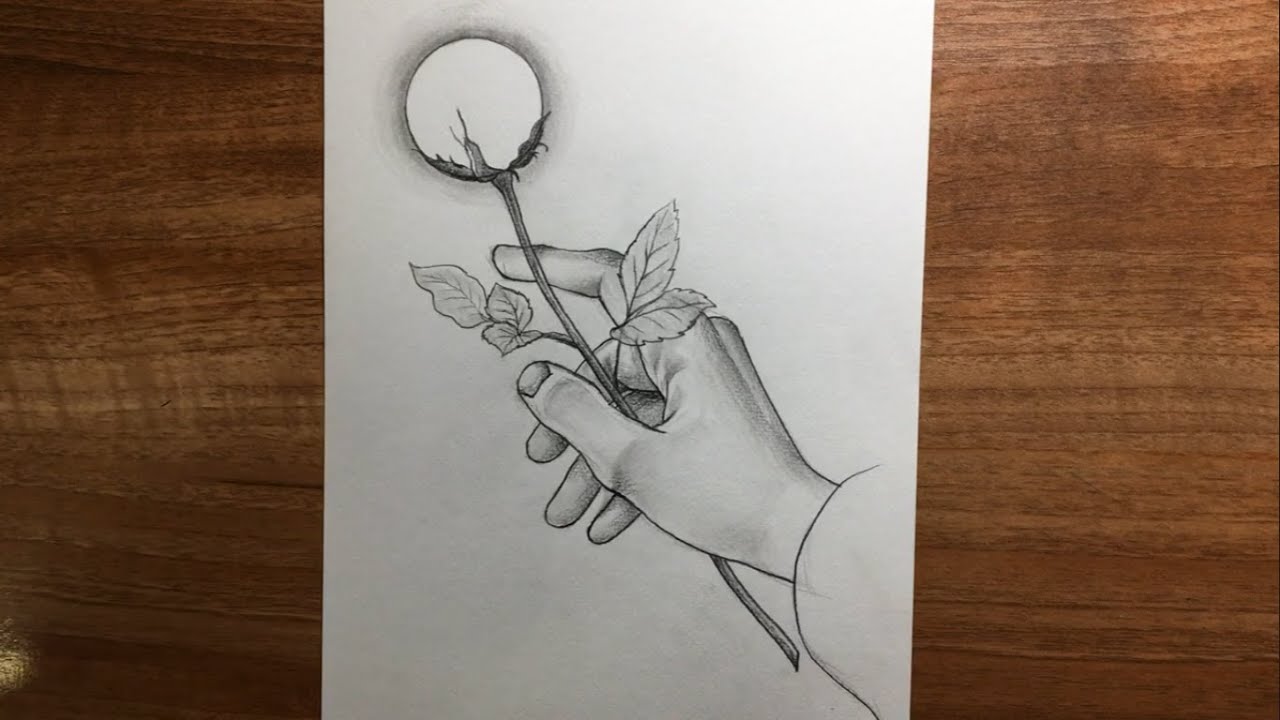 HOW TO DRAW A HAND HOLDING A MOON FLOWER ART | DRAWING VIDEOS FOR ...