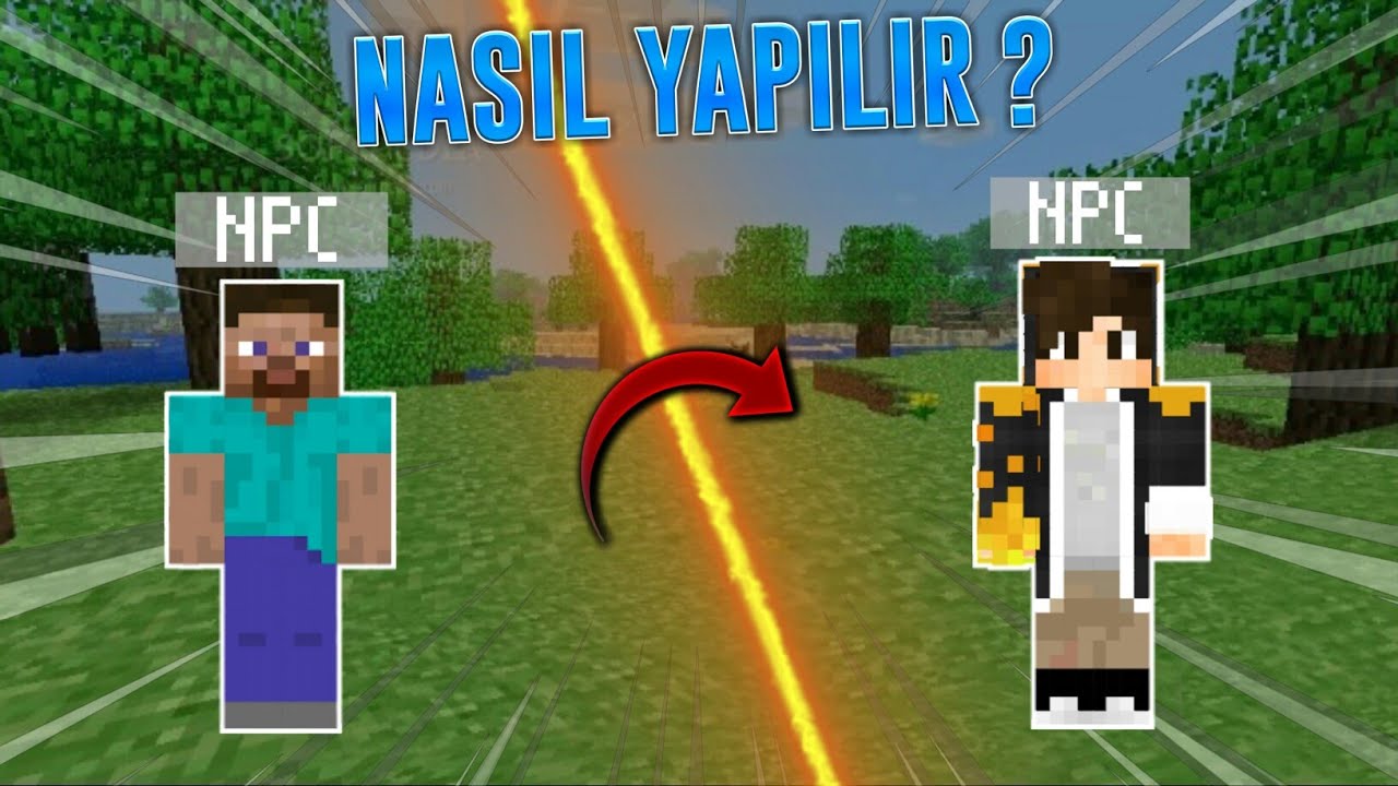 Minecraft pe NPC ye nasıl skin eklenir?? - YouTube