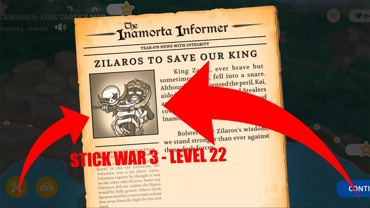 Stick War 3 - Will Zilaros save Zarek? (Level 22 Campaign) - YouTube