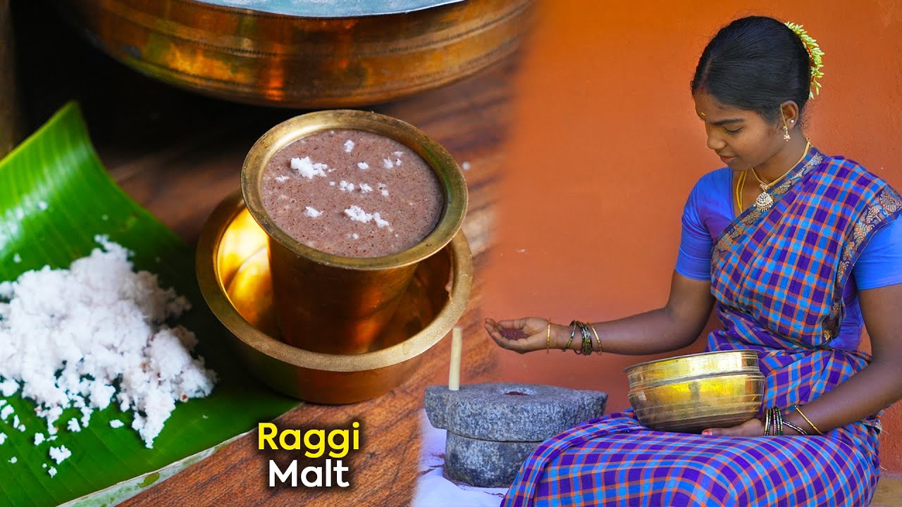 Ragi Malt Recipe in Tamil | Sweet Ragi kanji | kootan Soru - YouTube