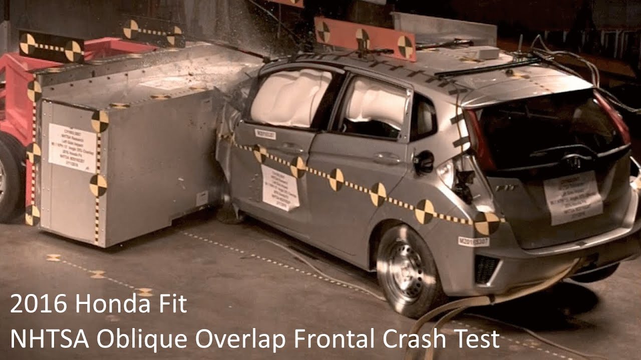 2015-2020 Honda Fit NHTSA Oblique Overlap Crash Test (Left Side) - YouTube