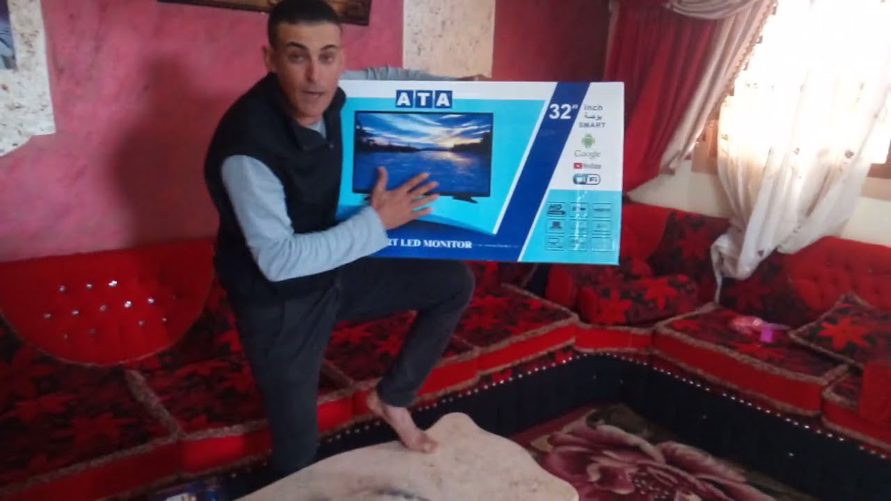حصريا / فتح صندوق شاشة ATA SMART 32 بوصة HD المراجعة الشاملة - YouTube