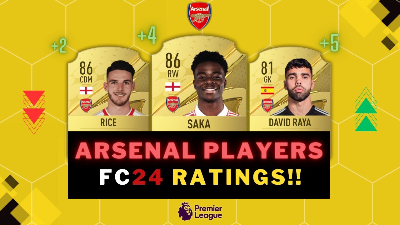 FC 24 | OFFICIAL ARSENAL PLAYERS RATING!!🤯 ft. Saka, David Raya, Declan ...