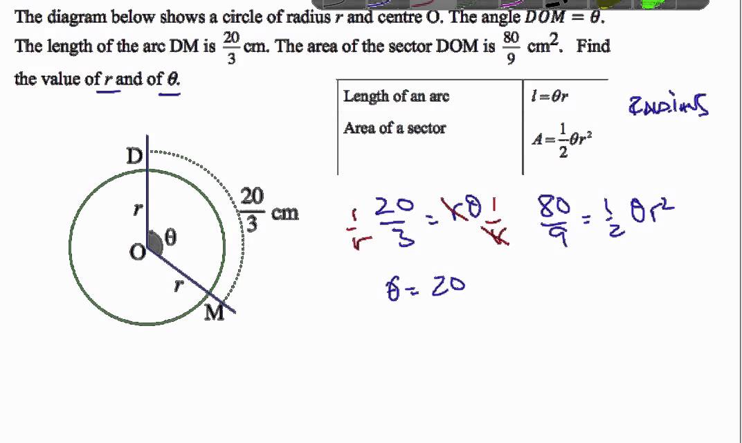 IB Maths - Arc length and area of a sector 1 - YouTube