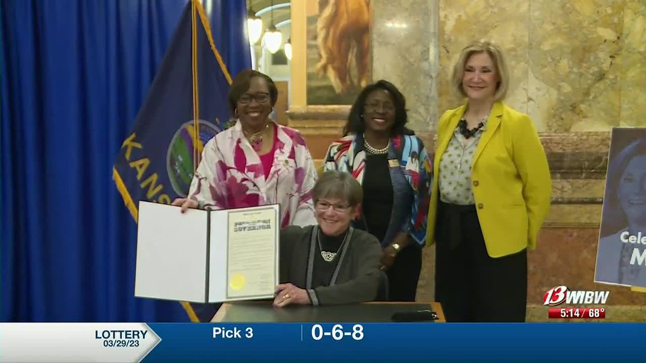 Governor Kelly recognizes three women for contributions to Kansas - YouTube