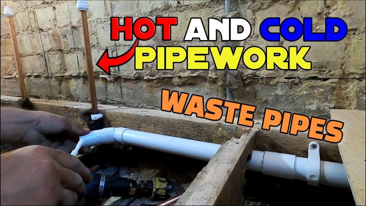 Shower Room First Fix Plumbing Pipework - YouTube
