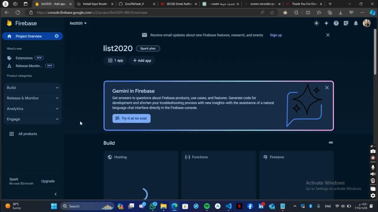create firebase project - YouTube