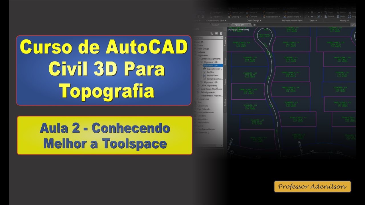 Curso de civil 3D - Aula 2 - Conhecendo melhor a toolspace - YouTube