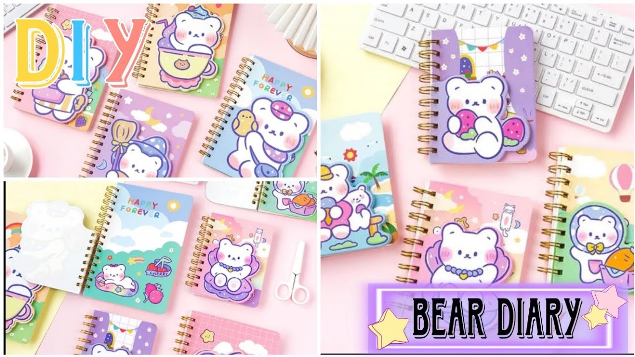 How To Make 2 Layer Kawaii Bear Diary | Kawaii Diary at Home | Diy ...