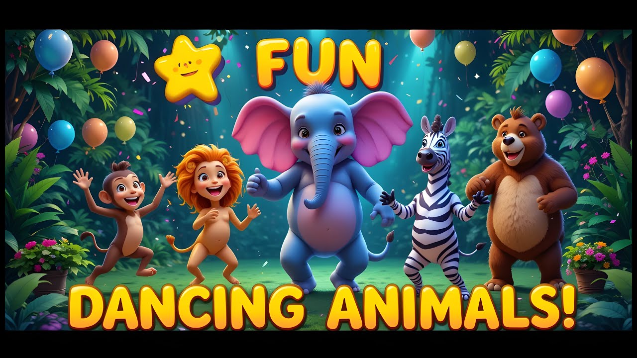 The Animals Dance Party Song by Harshu Tv I Nursery rhymes and kids ...