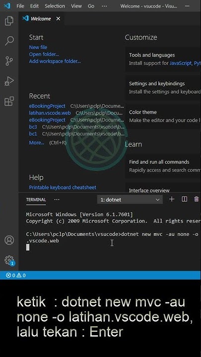 Bagian 1 b : Membuat Website dengan Visual Studio Code. Teknologi yang digunakan yaitu NET. # ...