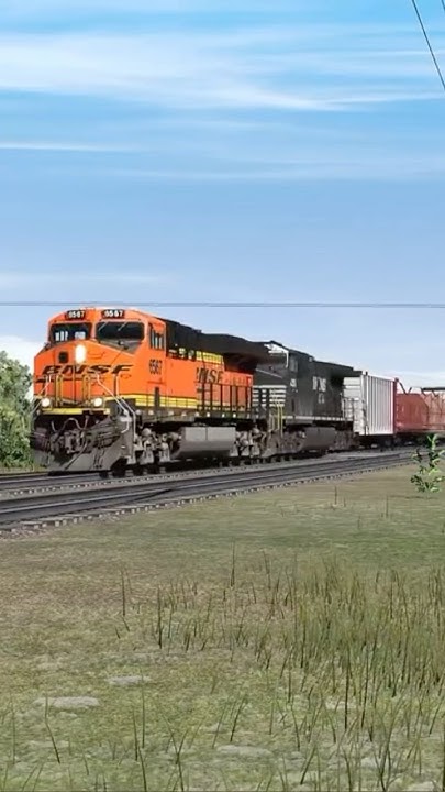 BNSF 6567 leads a manifest southbound - YouTube