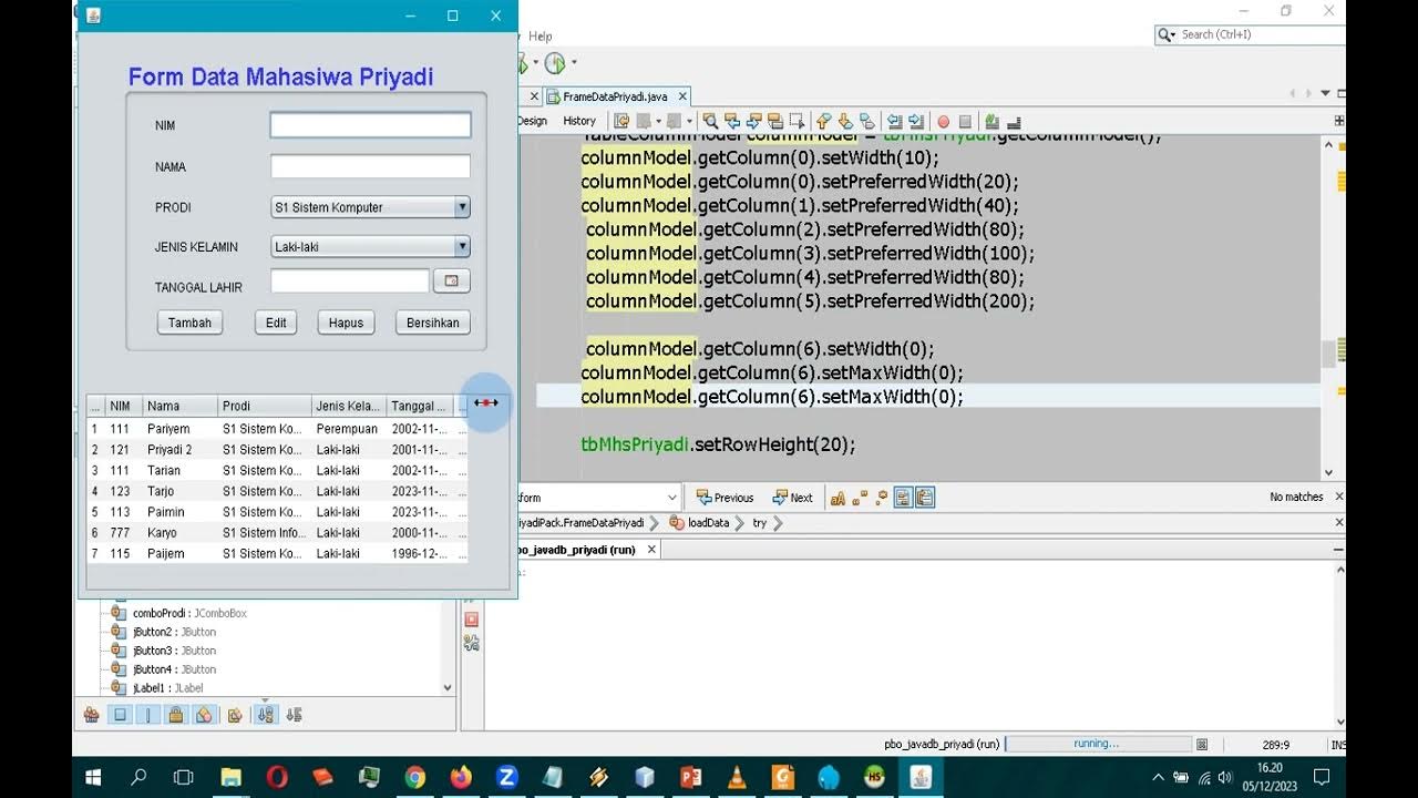 2023 PBO Java #14 membuat program edit, hapus, dan bersihkan form data MySQL - YouTube