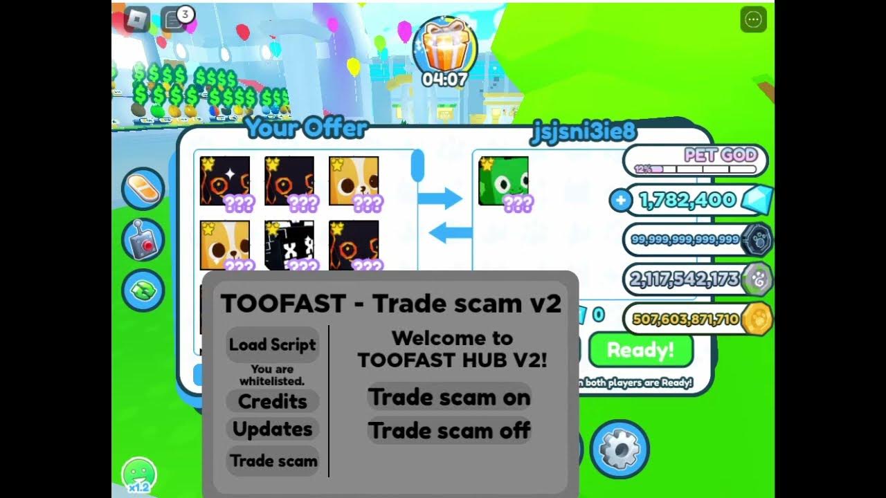 TRADE SCAM SCRIPT PET SIMULATOR X - YouTube