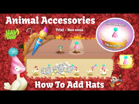 Hay Day Farm Pass - Animal Accessories - How to Add Hats - YouTube