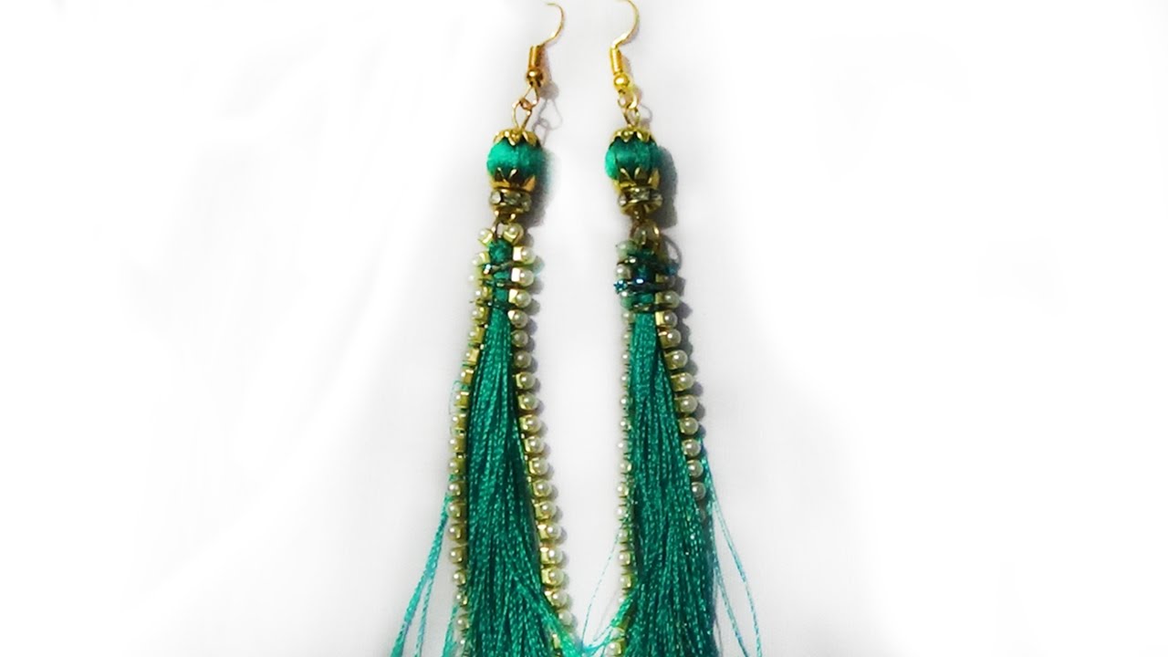 How to make Silk Thread Tassel Earrings - YouTube