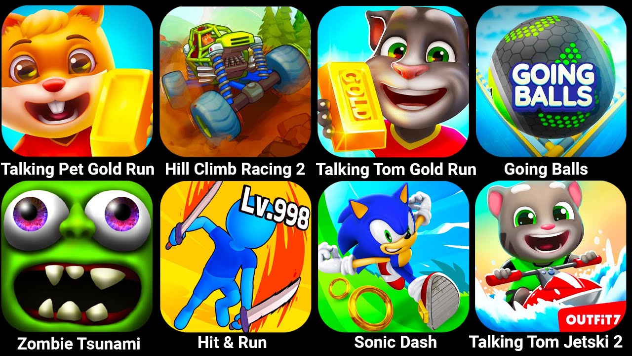 Talking Pet Gold Run, Talking Tom Gold Run, Going Balls, Zombie Tsunami ...