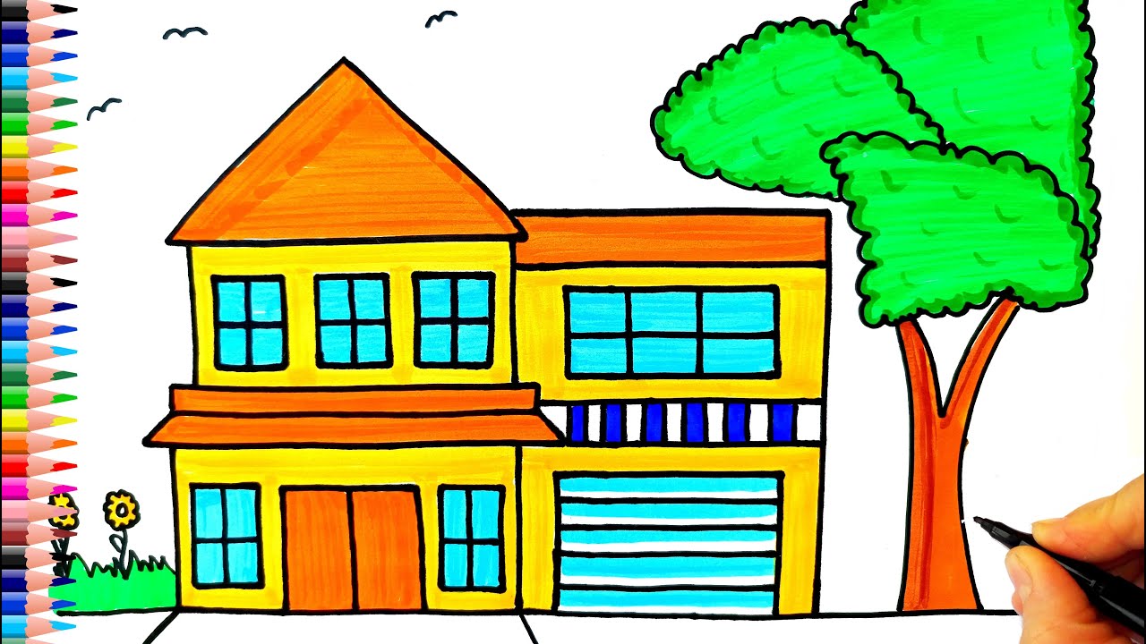 Ev Resmi Çizimi - Dublex Ev Çizimi - Kolay Çizimler - Ev Resmi Nasıl ...