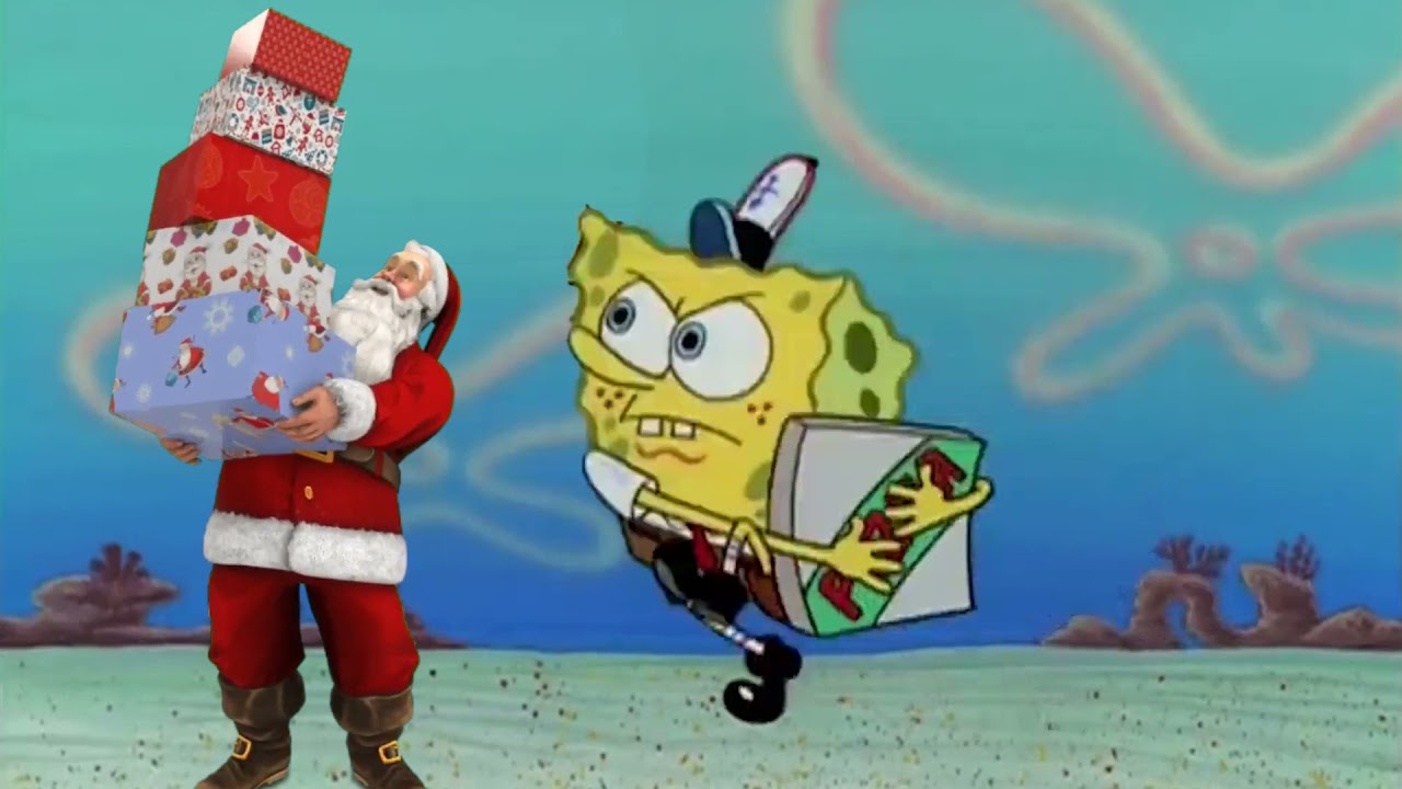 Santa Claus trying to get a pizza from SpongeBob #3 - YouTube