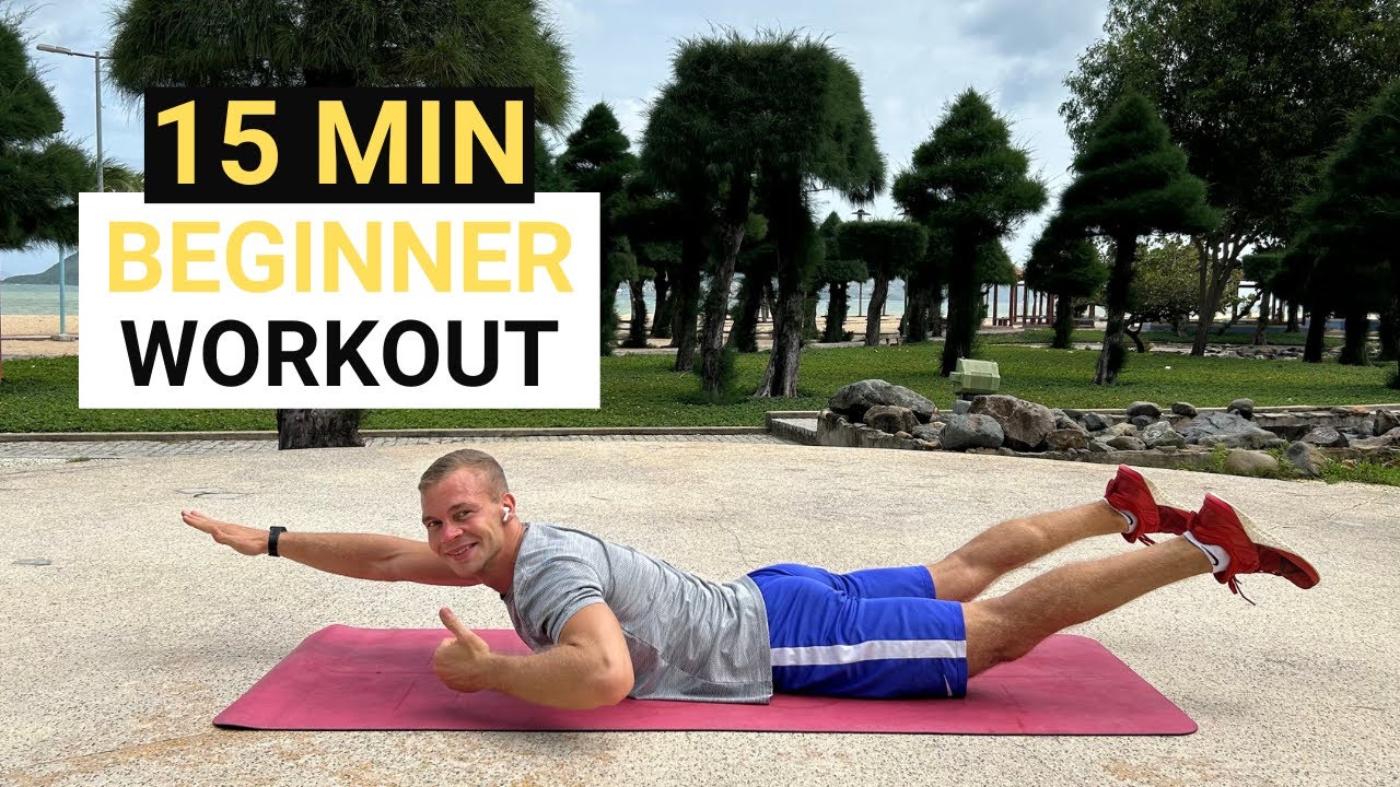 15 MIN BEGINNER WORKOUT - Full Body, No Equipment, No Jumping - YouTube