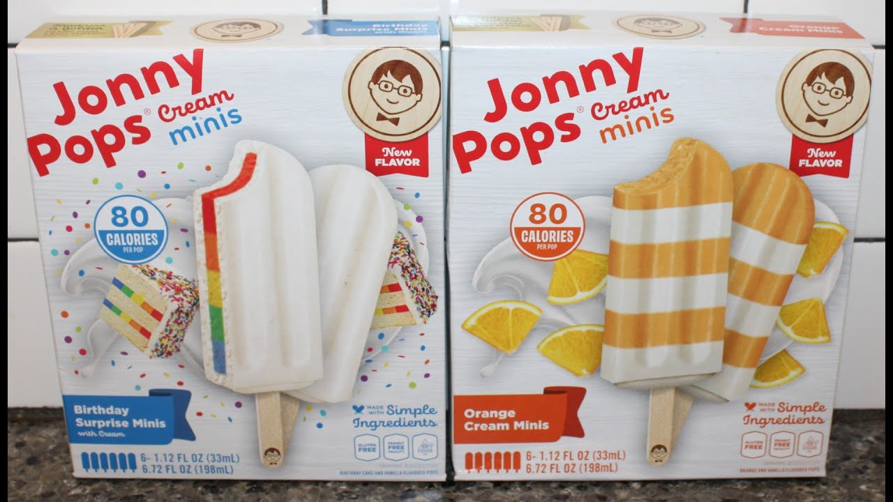 Jonny Pops Cream Minis: Birthday Surprise Minis & Orange Cream Minis Review - YouTube