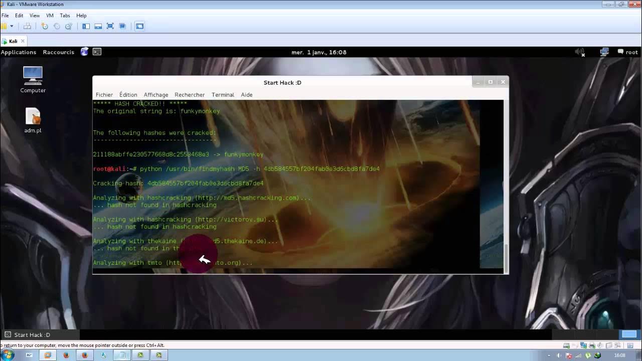 فك هاش MD5 باستخدام كالي لينكس kali linx - YouTube