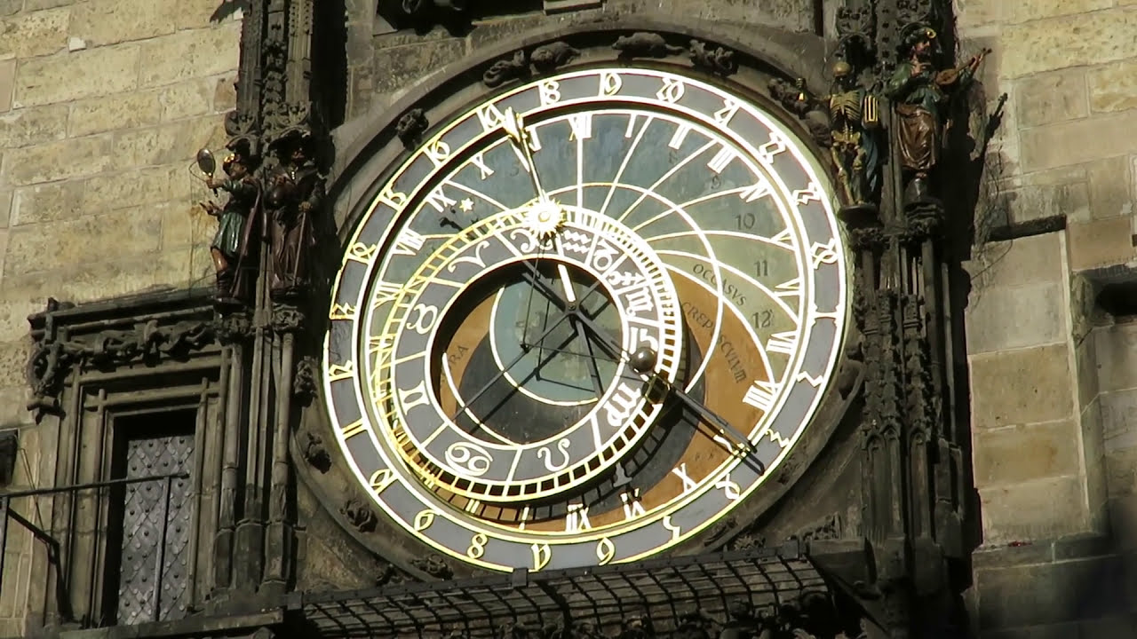 RELOJ ASTRONÓMICO DE PRAGA en acción con su famoso espectáculo. - YouTube
