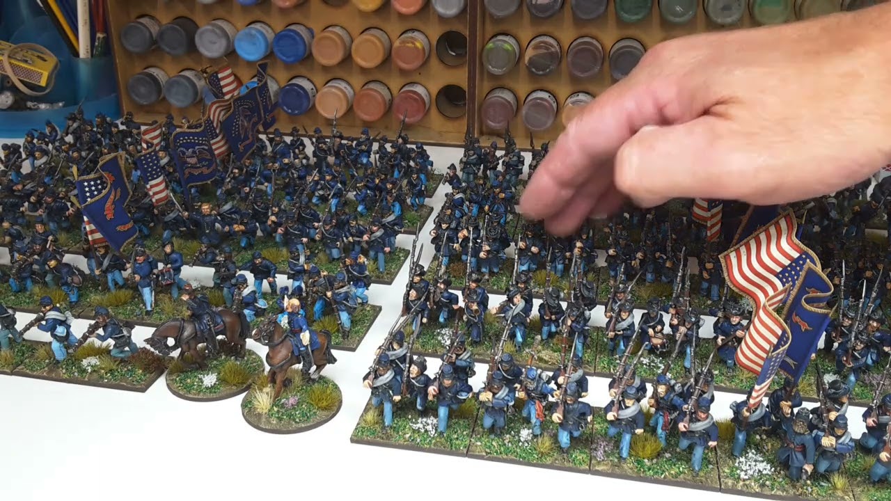 28mm ACW Union troops rebased, finally! - YouTube