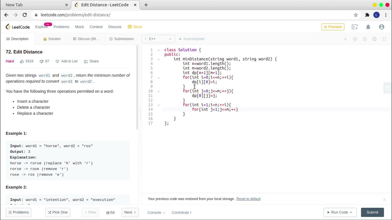 72. Edit Distance || Leetcode - YouTube