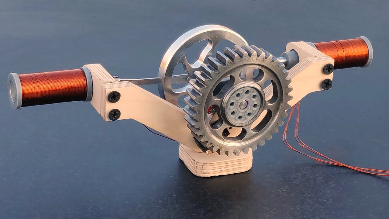 Making V-Type Double Cylinder Engine Using Magnets - YouTube