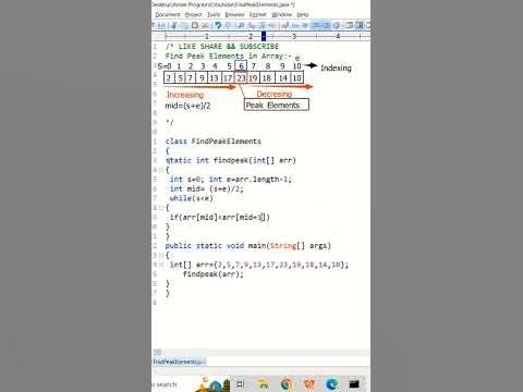 Find Peak element in an Array #java #education #learning #viral # ...