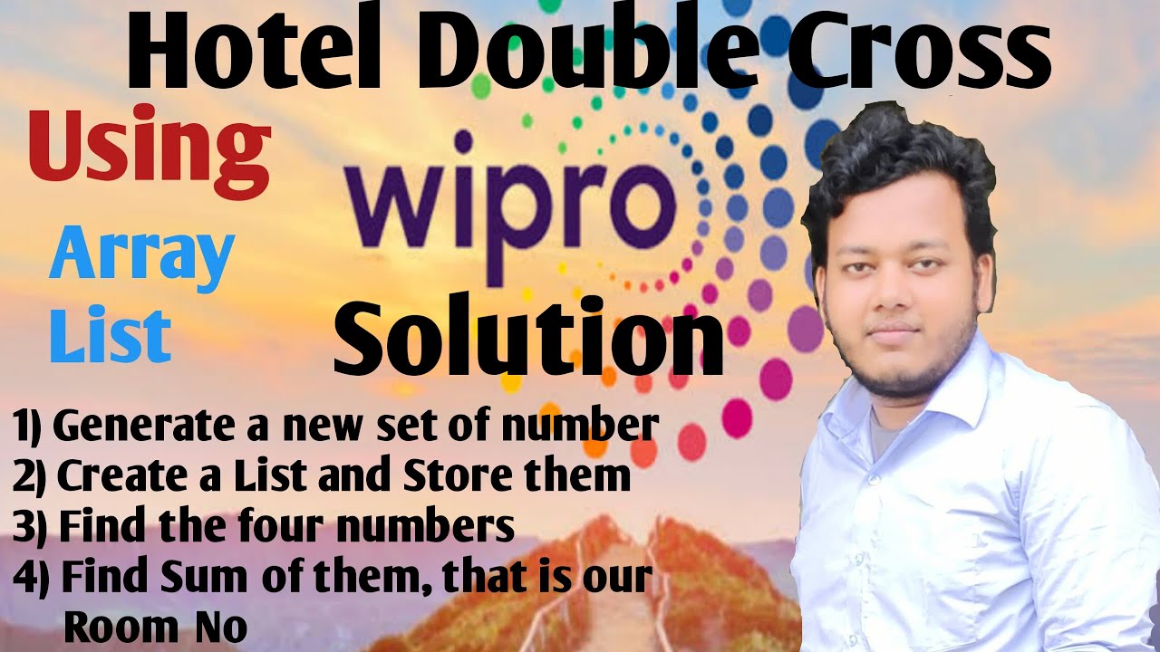 Wipro Coding Questions Hotel Double Cross Problem Optimistic Solution Youtube