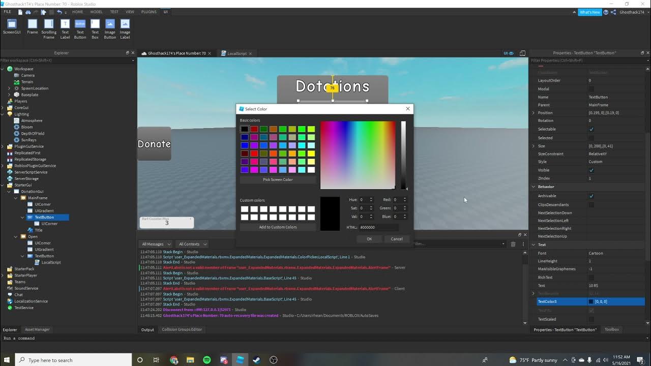 Roblox Scripting Tutorial: How to Script a Donate GUI - YouTube