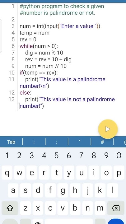 Python Program To Check A Given Number Is Palindrome Or Not Shorts Pythonprogramming Python
