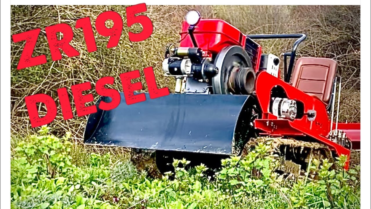 13hp Tracked Tractor climbing a steep hill - YouTube