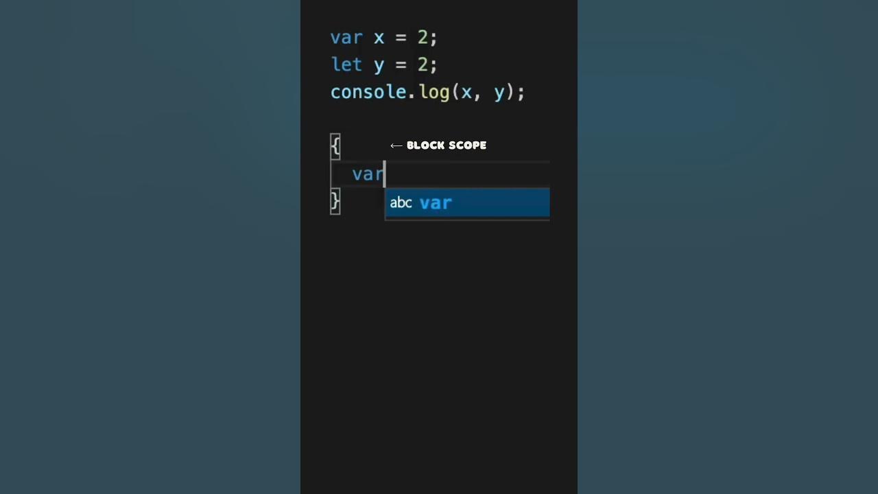 the difference between declaring a variable with let or var #coding #javascript - YouTube